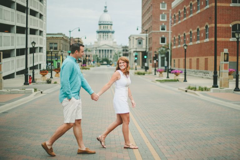 Emily & Paul | Springfield, IL Downtown & JP Kelly's Engagement Session ...