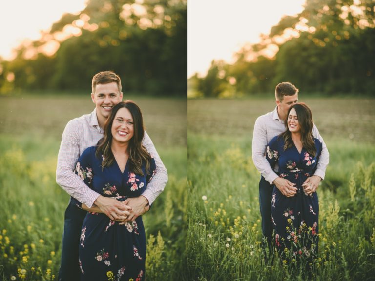 Hillary & Stuart | Sherman, IL Romantic Sunset Lake Engagement ...