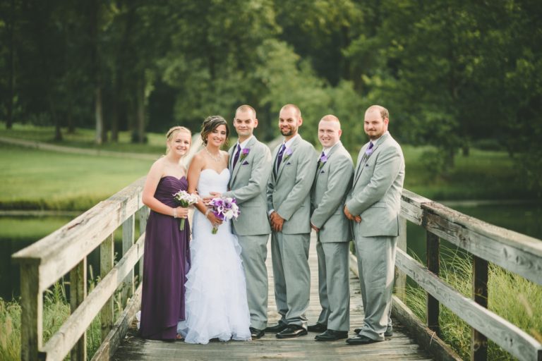 Paige & Michael | Springfield, IL Purple and Silver Long Bridge Golf ...
