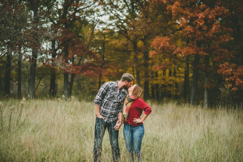 Jessica & Dan | Busse Woods Trail Fall Engagement Photographer - Kate ...