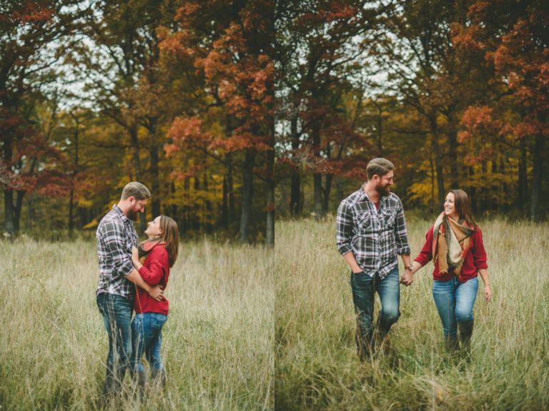Jessica & Dan | Busse Woods Trail Fall Engagement Photographer - Kate ...