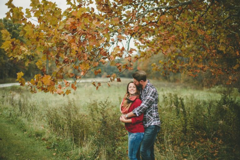 Jessica & Dan | Busse Woods Trail Fall Engagement Photographer - Kate ...