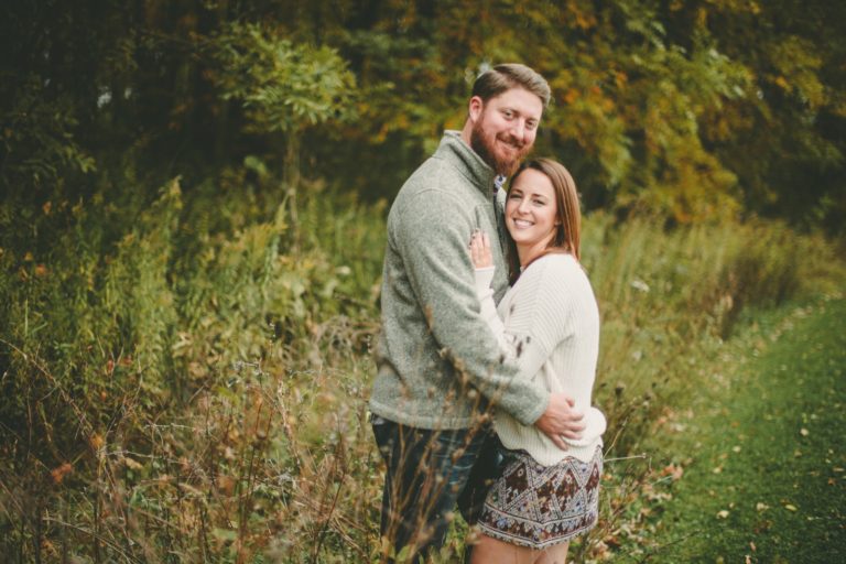 Jessica & Dan | Busse Woods Trail Fall Engagement Photographer - Kate ...