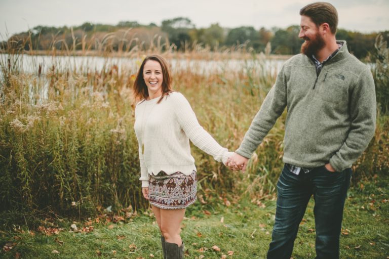 Jessica & Dan | Busse Woods Trail Fall Engagement Photographer - Kate ...