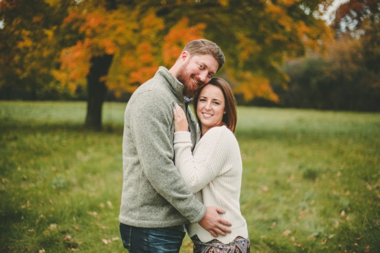 Jessica & Dan | Busse Woods Trail Fall Engagement Photographer - Kate ...