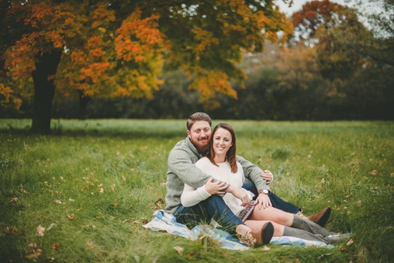 Jessica & Dan | Busse Woods Trail Fall Engagement Photographer - Kate ...