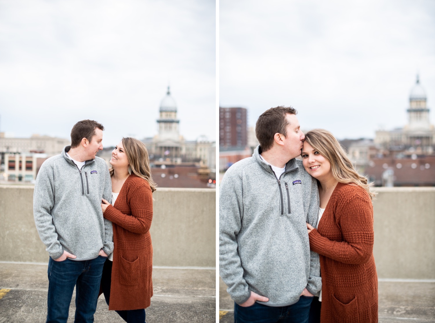 Kristi & Nick | Downtown Springfield, IL Rooftop Engagement ...