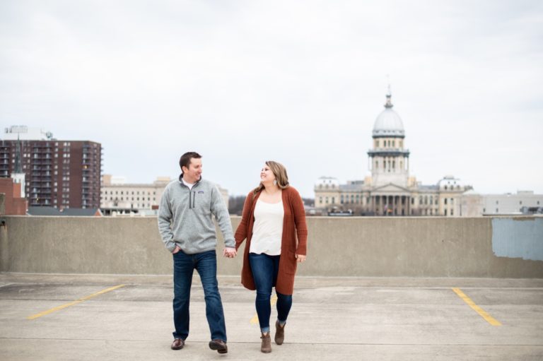Kristi & Nick | Downtown Springfield, IL Rooftop Engagement ...