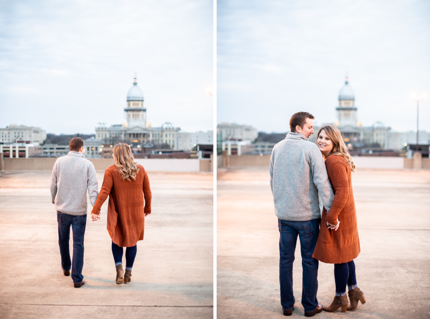 Kristi & Nick | Downtown Springfield, IL Rooftop Engagement ...