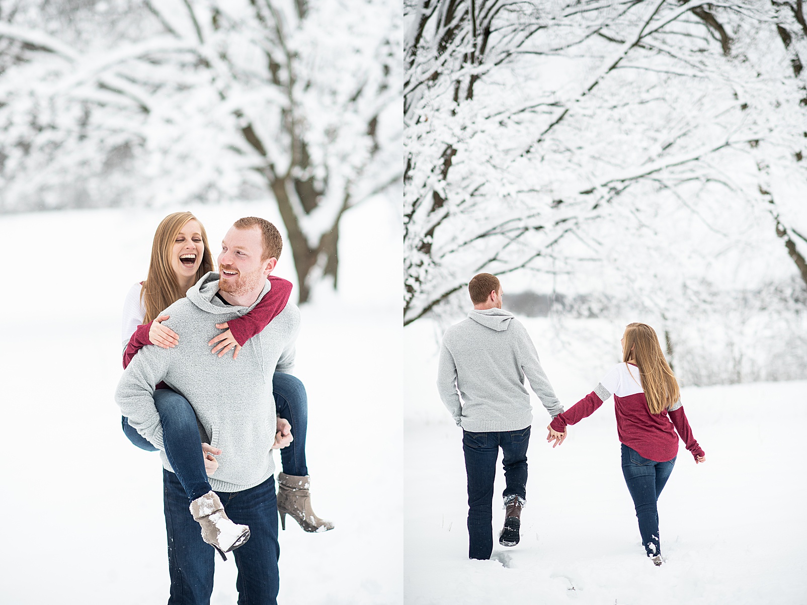 GiAnna & Austin Snowy Busse Woods Schaumburg, Illinois Engagement ...