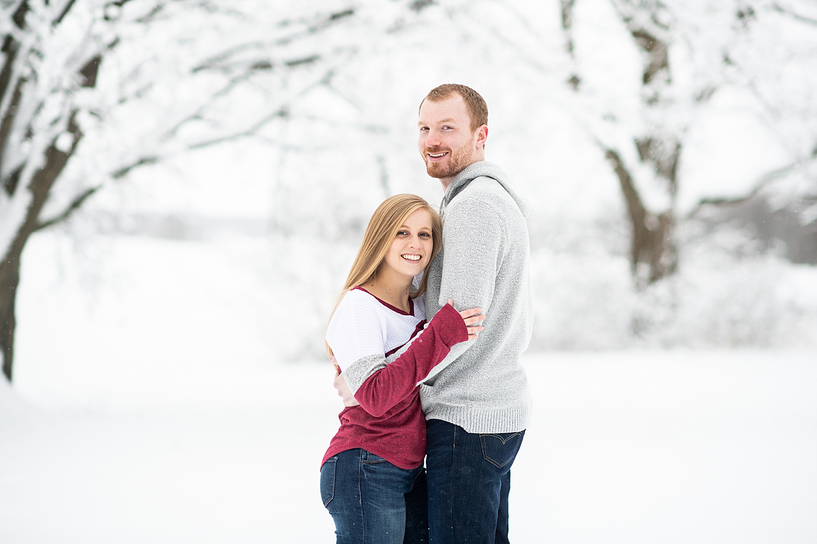 GiAnna & Austin Snowy Busse Woods Schaumburg, Illinois Engagement ...