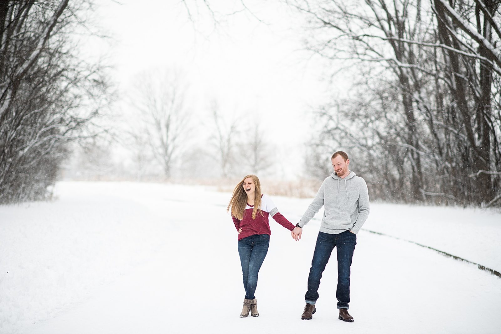 GiAnna & Austin Snowy Busse Woods Schaumburg, Illinois Engagement ...