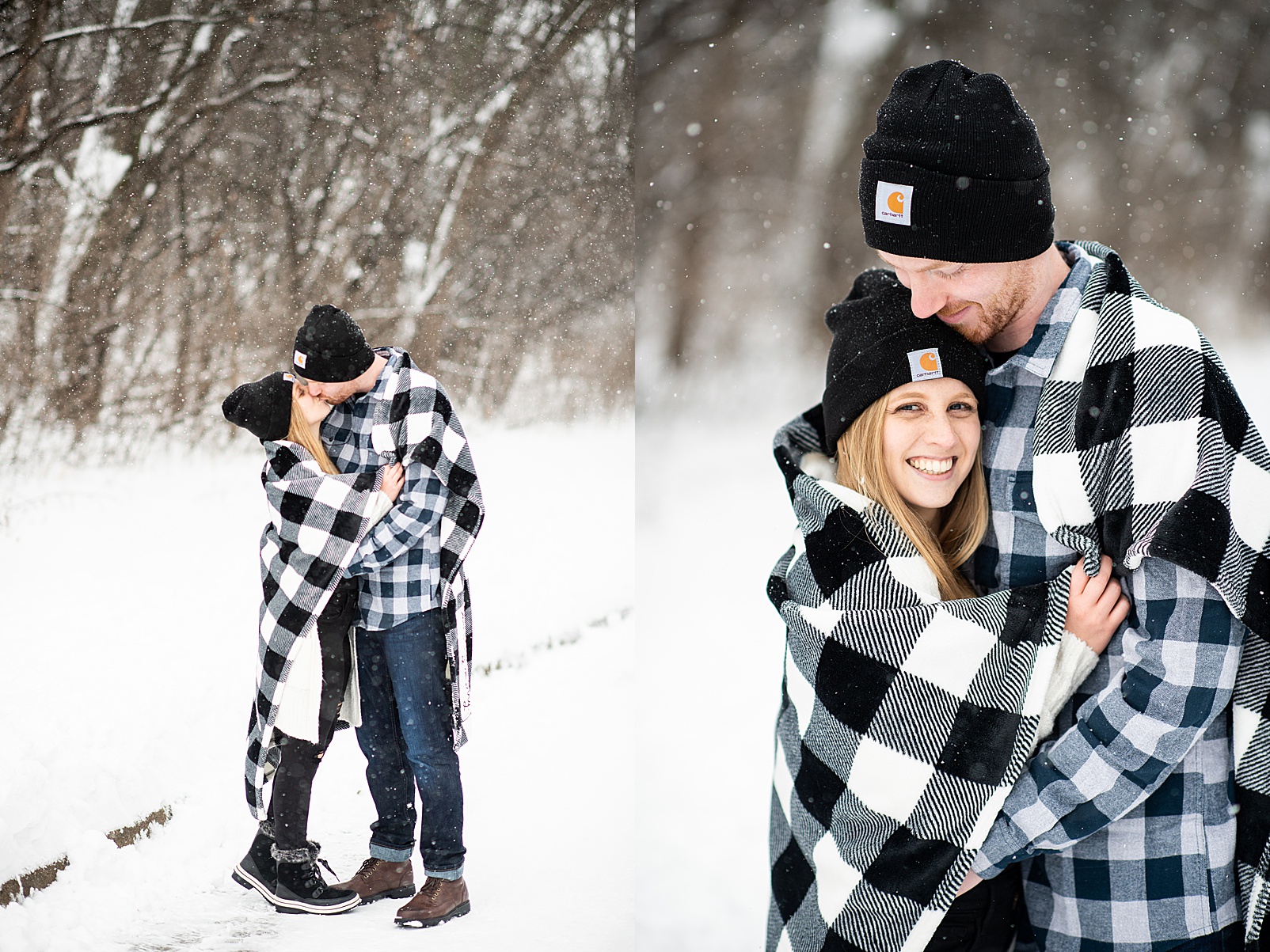 GiAnna & Austin Snowy Busse Woods Schaumburg, Illinois Engagement ...
