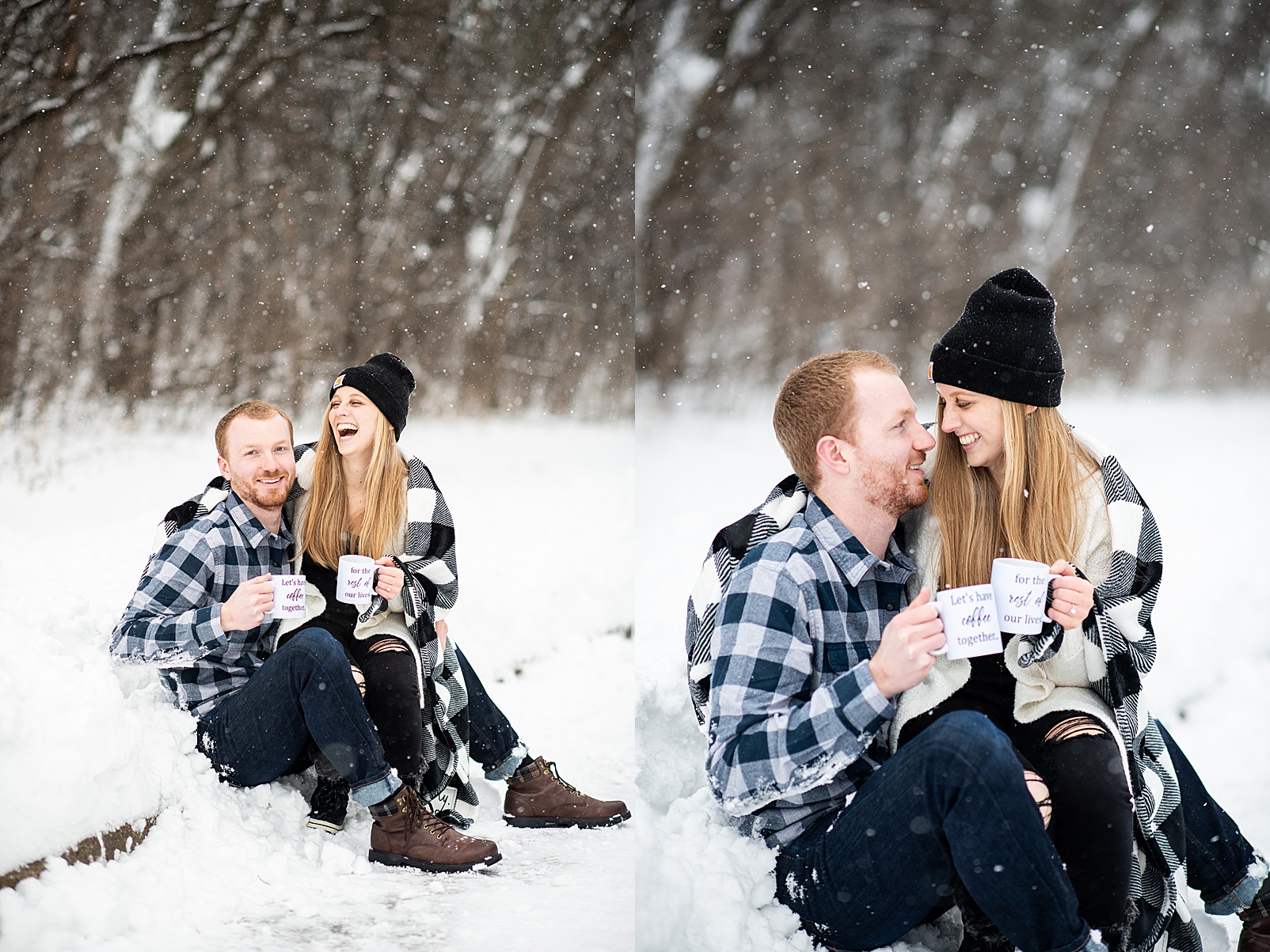 GiAnna & Austin Snowy Busse Woods Schaumburg, Illinois Engagement ...
